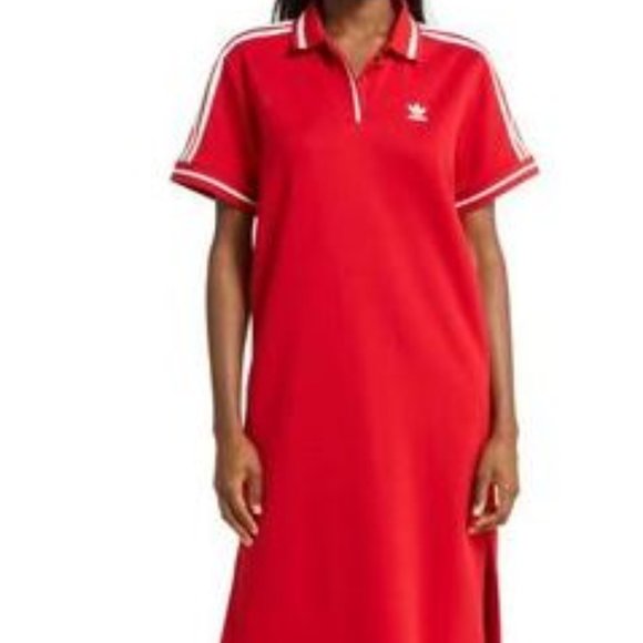adidas | Dresses | Nwt Adidas Originals Midi Dress In Power Red | Poshmark